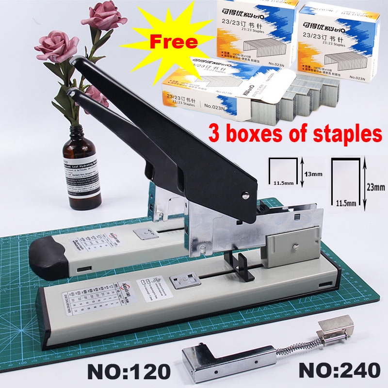 【Free 3 Box Staples】Huapuda Heavy Duty Stapler Long Arm Stapler ...