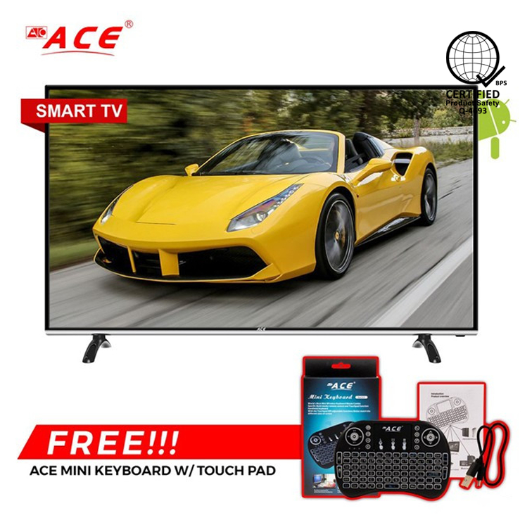 Ace 32 Slim HD Smart TV Black LED-808 ZE19 with Wireless Keyboard and ...