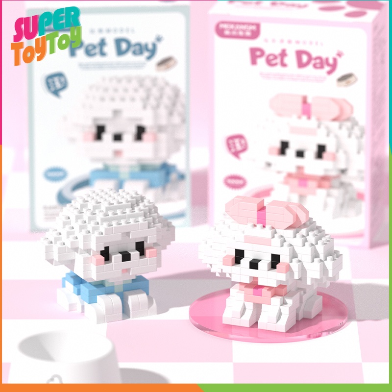 Cute Pet Cat Dog Animals Building Blocks Creative Educational ...