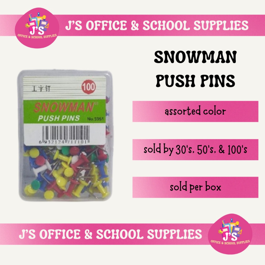 SNOWMAN PUSH PINS (100 pcs per box) | Shopee Philippines
