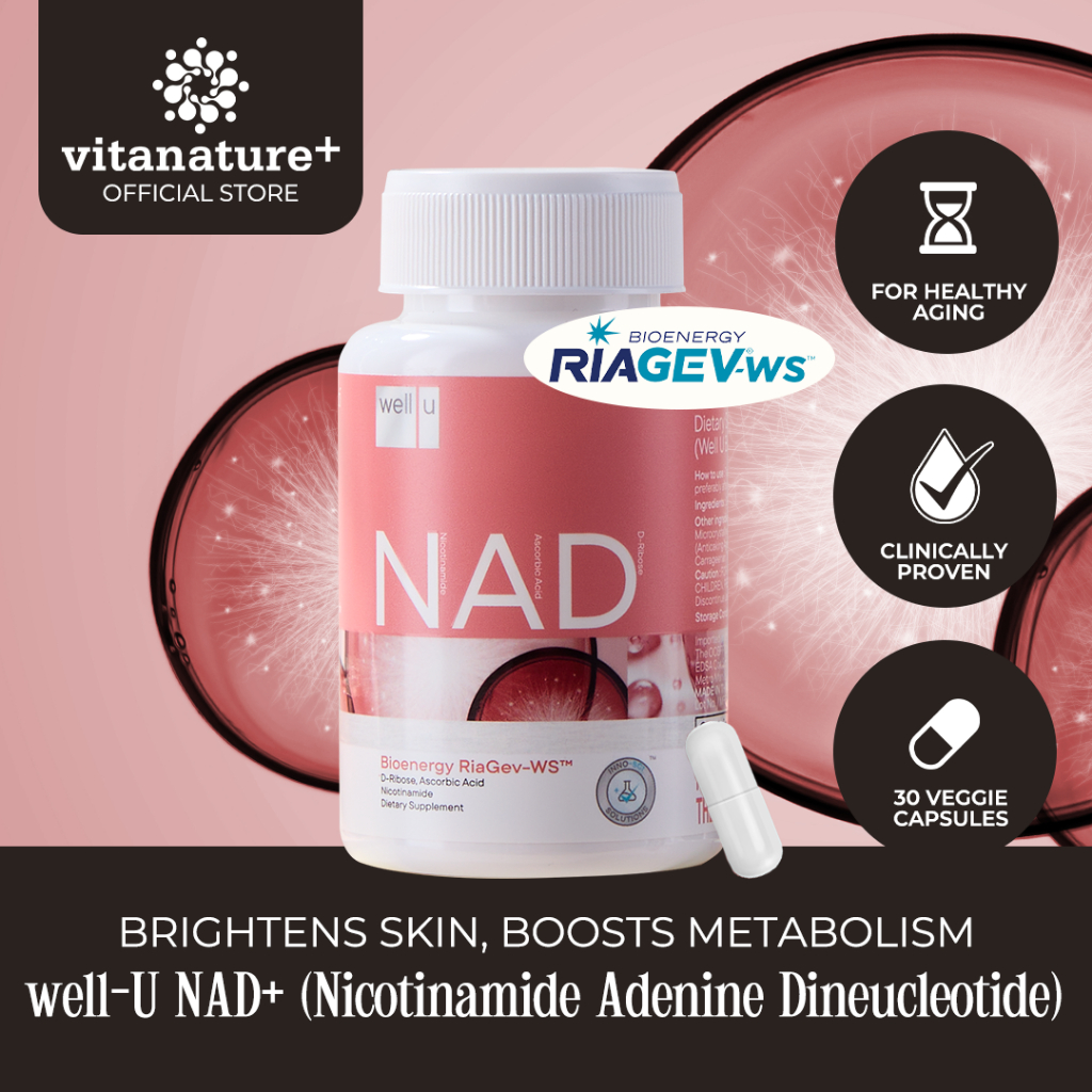 Well-U NAD+ Supplement 400mg [30 Capsules, Vegetarian Capsule, Dietary ...