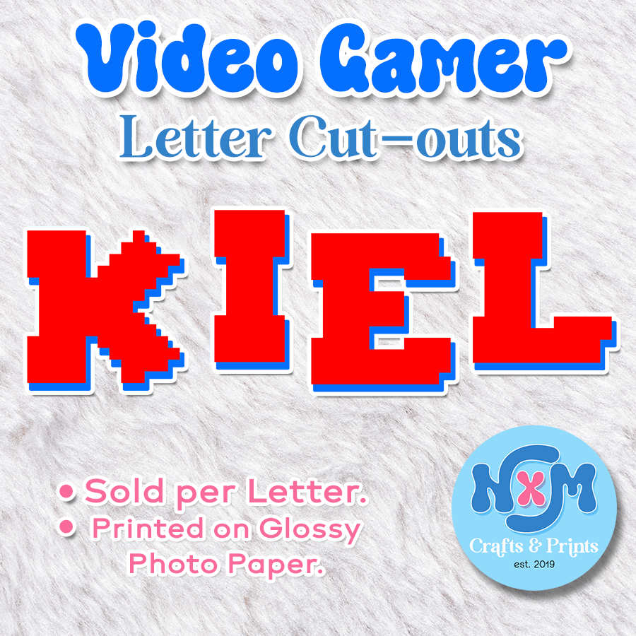 [PER LETTER] GAME CONSOLE GAMER Name Letter Cutout Banner Backdrop ...