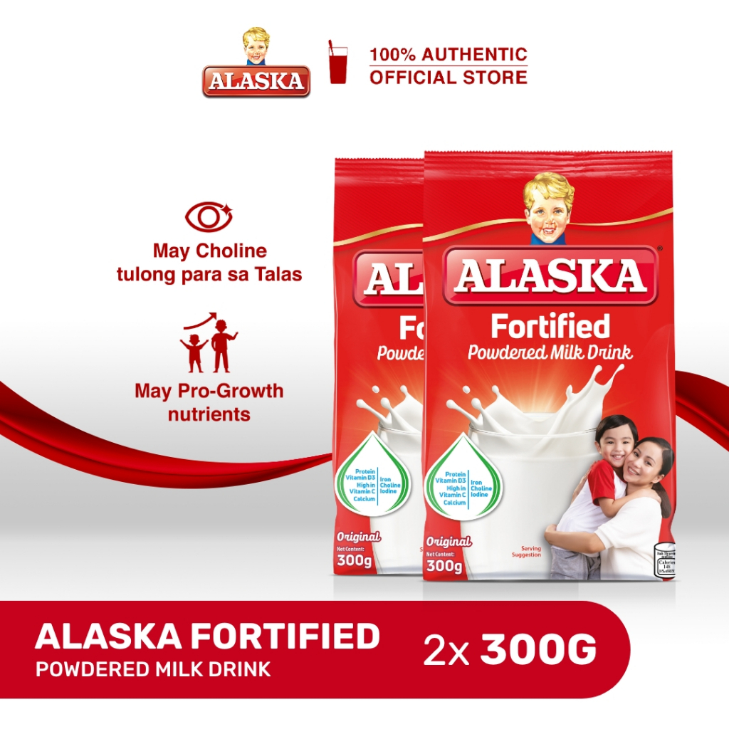 Alaska Fortified Powdered Milk Drink 300g | Set of 2 | Shopee Philippines