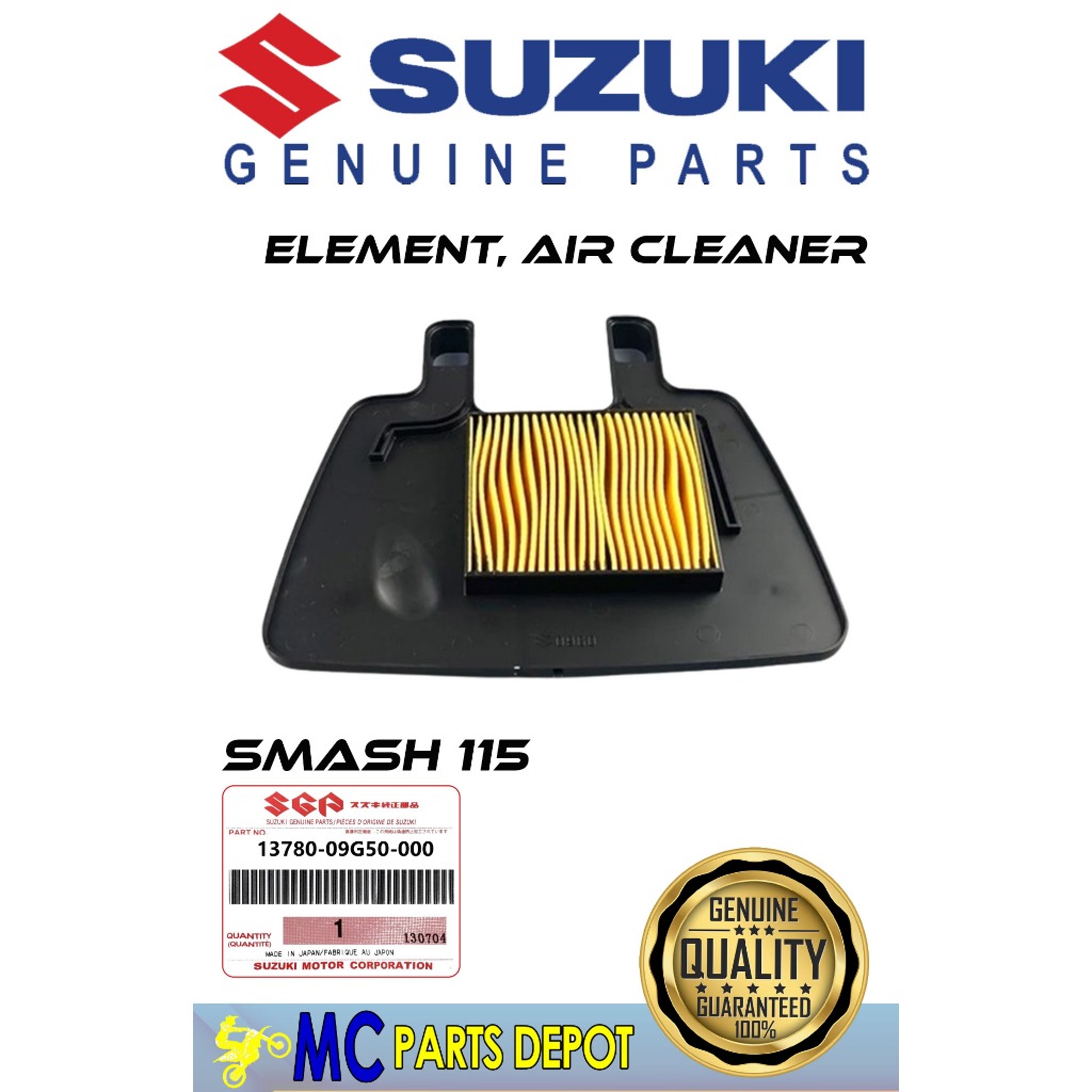 SUZUKI GENUINE ELEMENT, AIR CLEANER FOR SMASH 115 ( 13780-09G50-000 ...