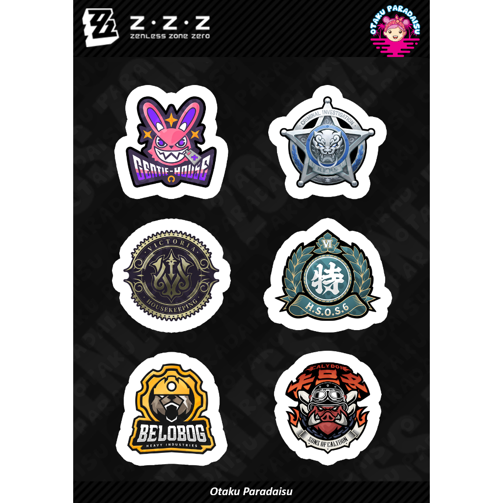 Zenless Zone Zero Faction Laminated Vinyl Sticker Zenless Zone Zero ...