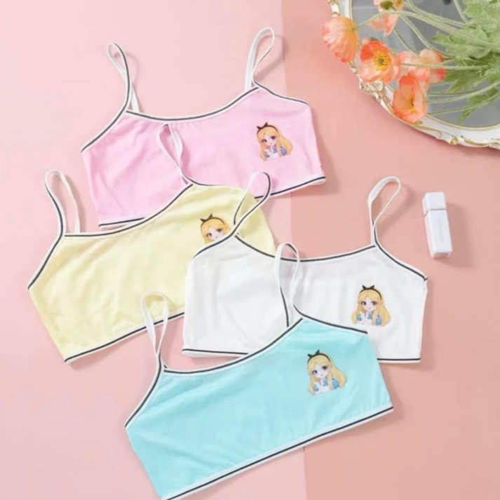 8-12Girl Cute little girl cartoon patterned colorful baby bra from ...