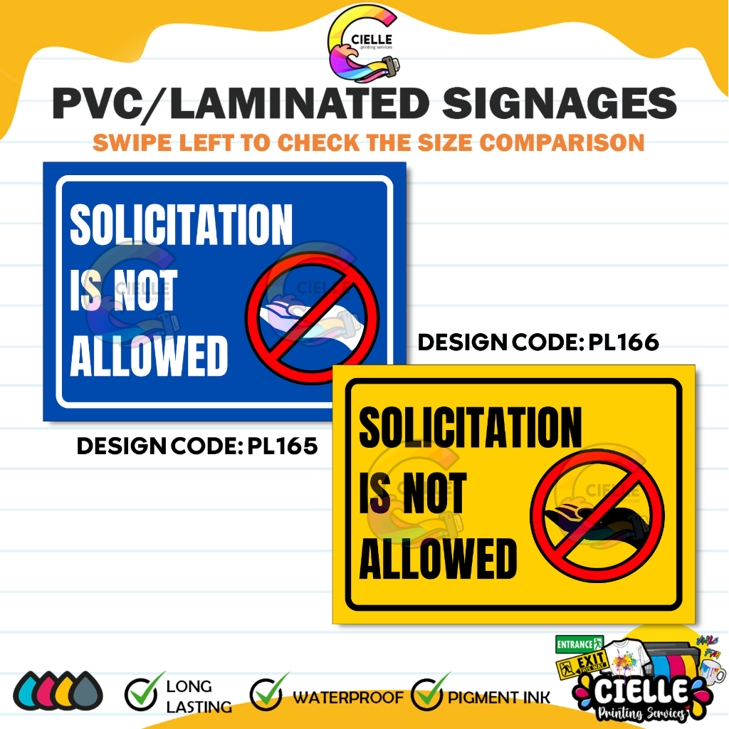 PVC/LAMINATED/STICKER SIGNAGES (PL165&PL166) - SOLICITATION IS NOT ...
