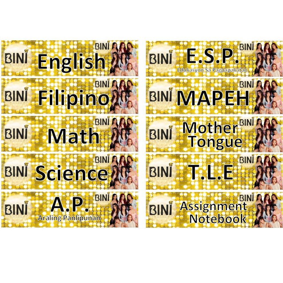 BINI STICKER NOTEBOOK LABEL GLOSSY PHOTO STICKER | Shopee Philippines