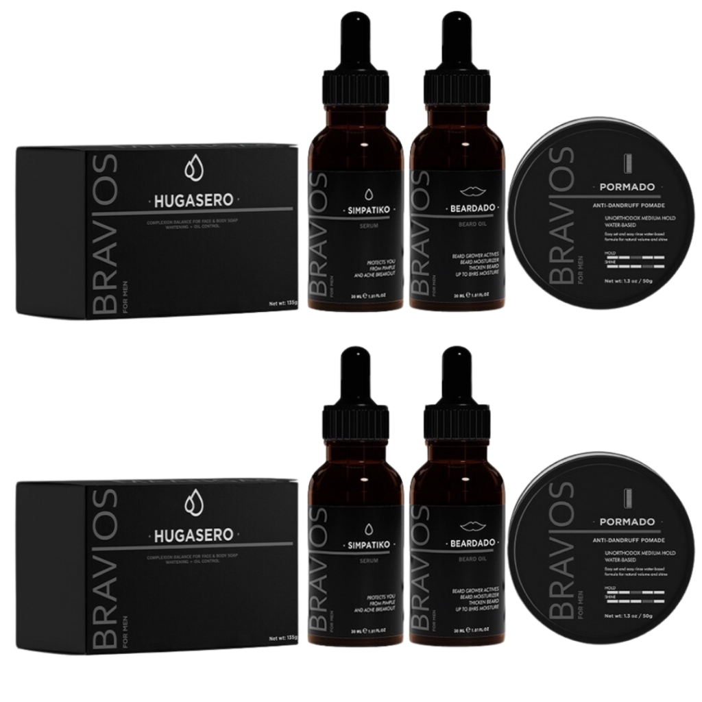 BRAVIOS for Men (Simpatiko - beardado serum, hugasero soap, pomade ...