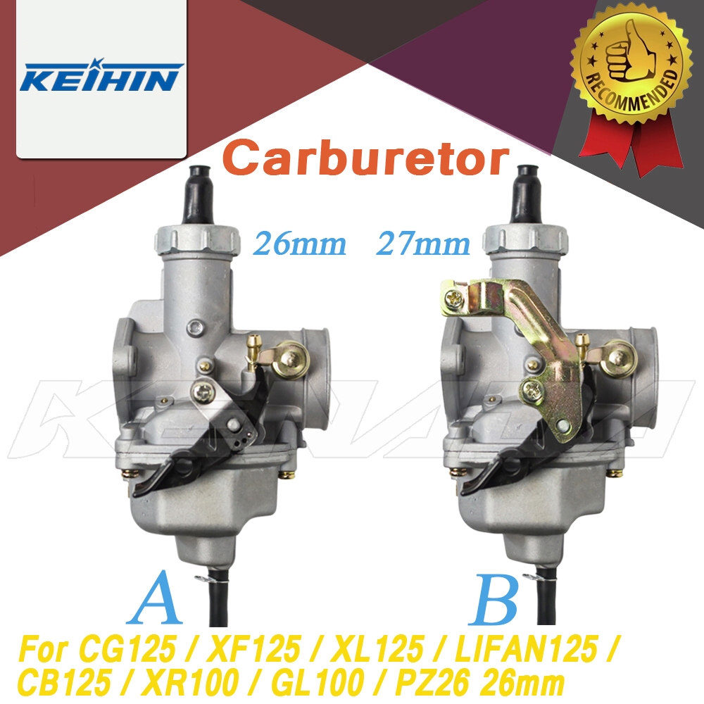 motorcycle carburetor For CG125 / XF125 / XL125 / LIFAN125 / CB125 / XR100 / GL100 / PZ26 26mm ...