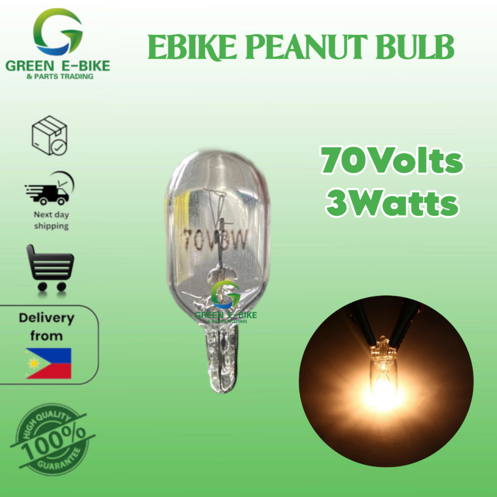 GREEN EBIKE 1pc Signal Light Peanut Bulb 70v 3w | Shopee Philippines