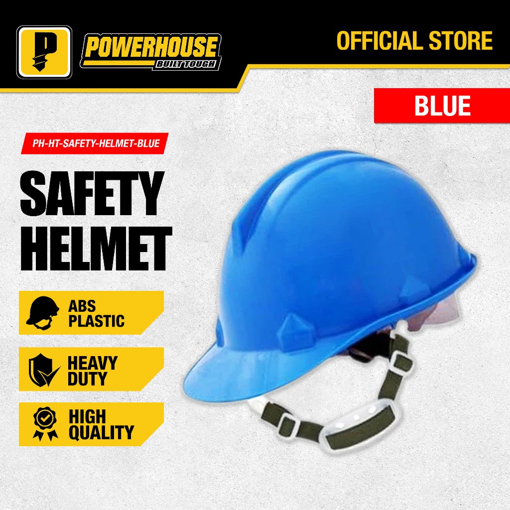 Powerhouse ABS Plastic Safety Helmet Heavy Duty with Chin Strap Sold ...