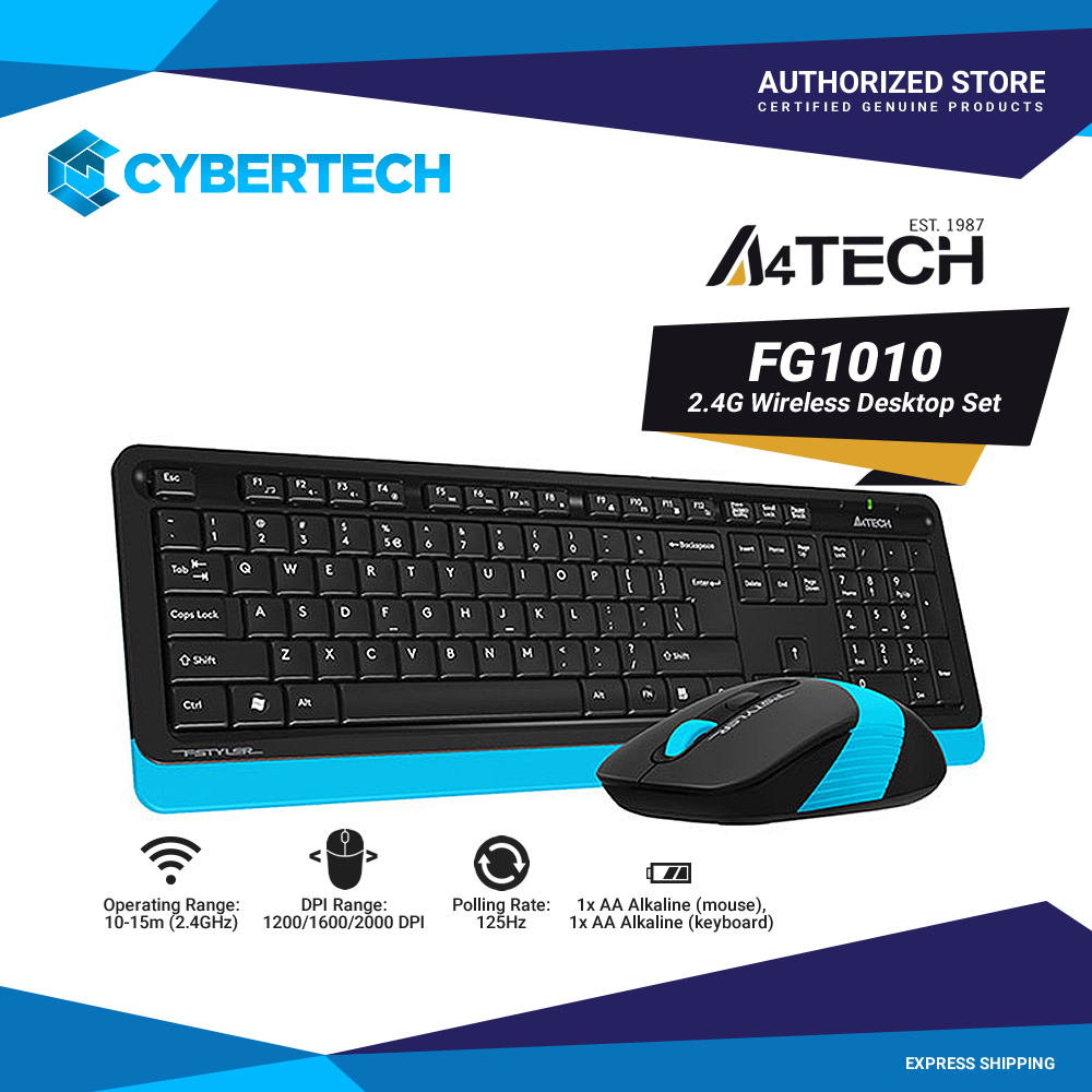 A4Tech FG1010 2.4G Power-Saving Wireless Desktop Set Keyboard and Mice Combo | Shopee Philippines