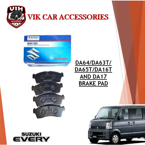 SGP BRAKE PAD FOR SUZUKI EVERY DA64, DA63T, DA65T, DA16T AND DA17 ...