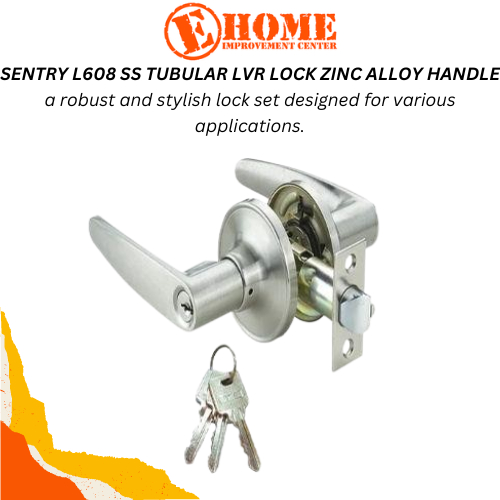 Sentry L608 SS Tubular Lever Entrance Lockset Zinc Alloy Handle ...