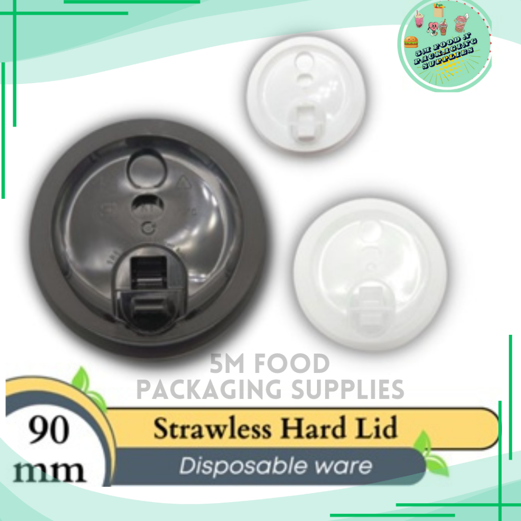 Hard Strawless (Lid 90mm) for Slim HardCup Milktea Iced Coffee 50pcs ...