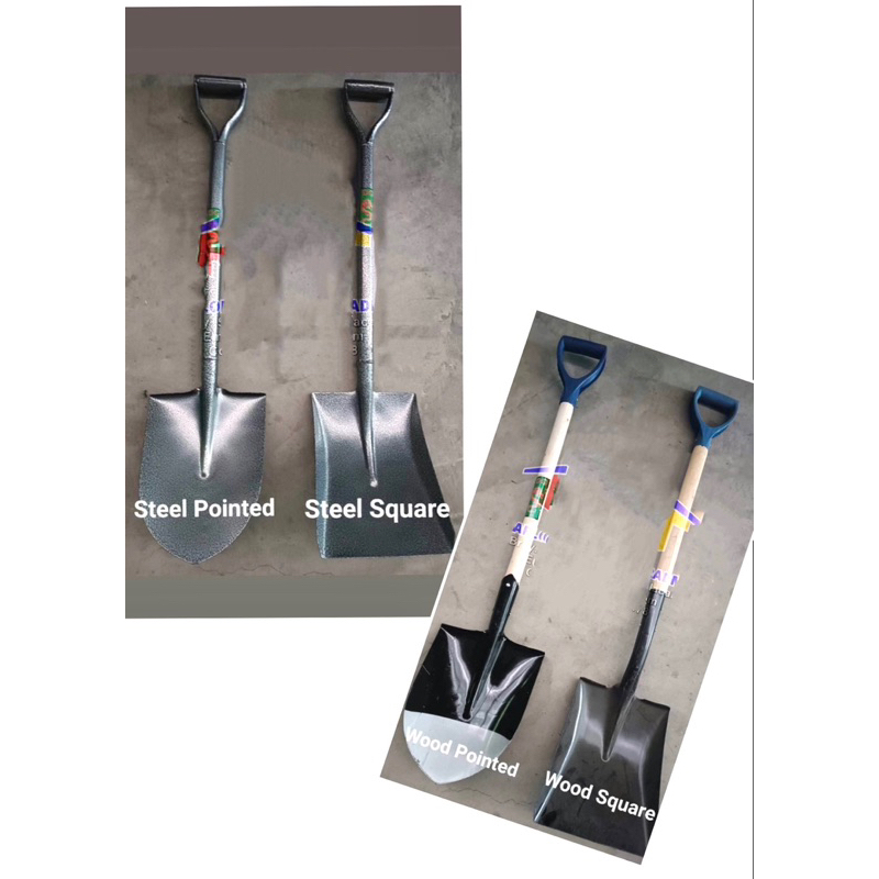 metal and wooden handle shovel .heavy duty gardening shovel.pointed and ...