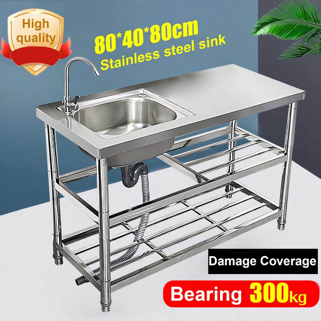 【Fast delivery】 304 Stainless Steel Sink with stand lababo stainless ...