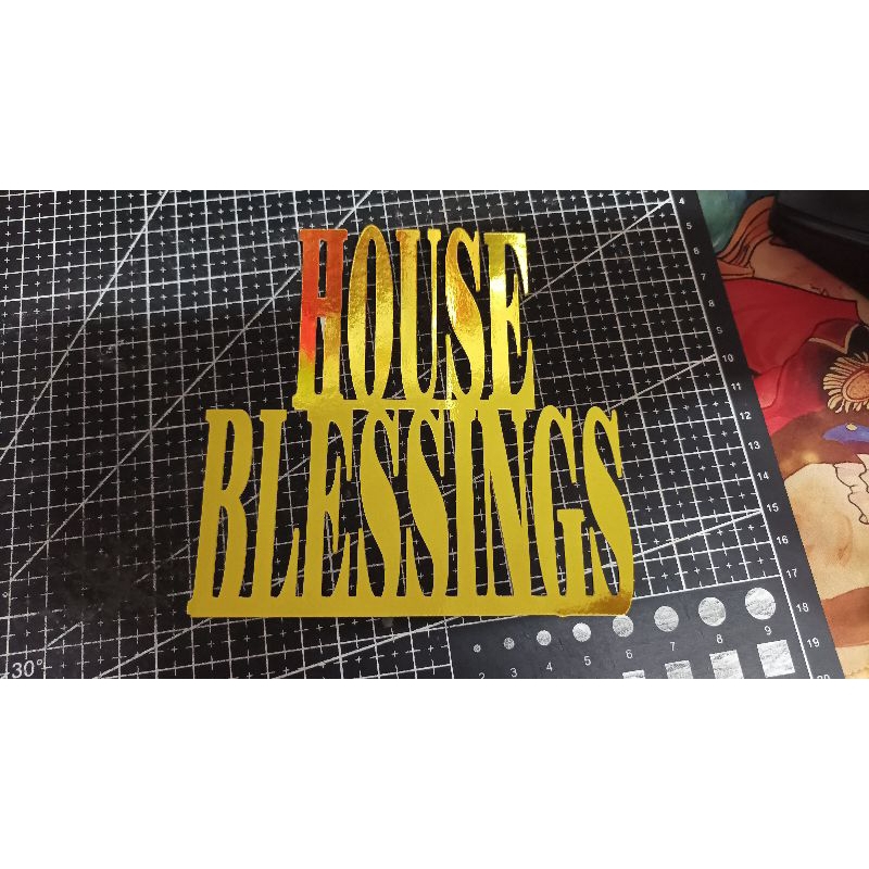 customized cardstock metallic gold house blessings cake toppers ...