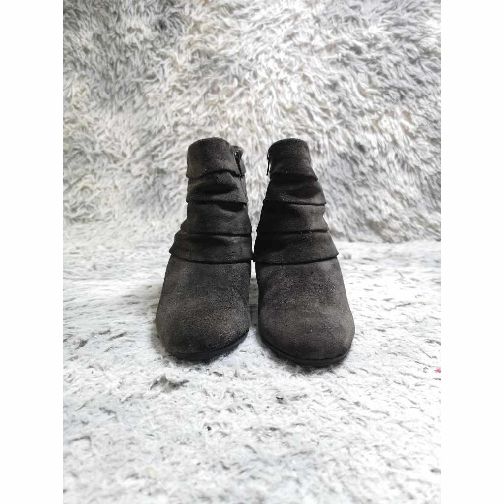 Black Suede Rounded Toe Boots. | Shopee Philippines