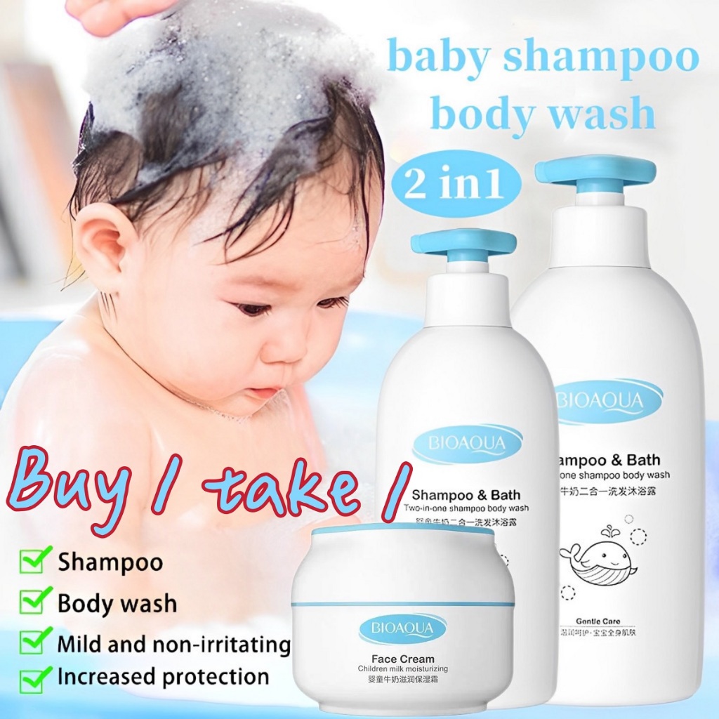 Baby Bath Soap And Shampoo Body Wash Set Milk Scent For Kids 260ML 500ML | Shopee Philippines