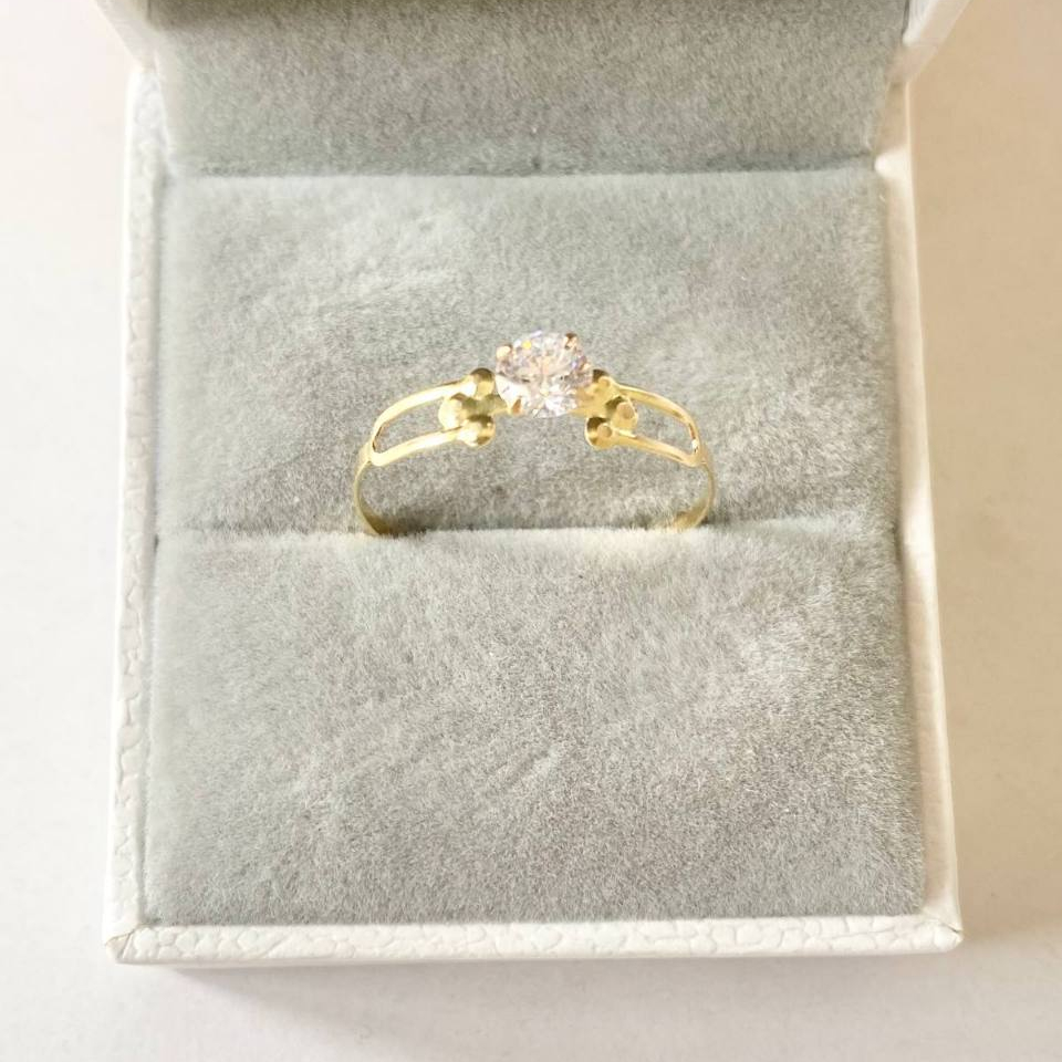 Pawnable 18K Gold Russian Diamond Flat Inspired Ring | Shopee Philippines