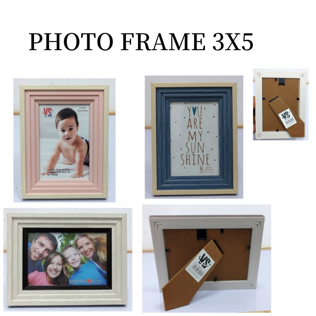 PHOTO FRAME WOODEN FRAME ACETATE PLASTIC COVER 3X5 (YY8145-3X5 ...