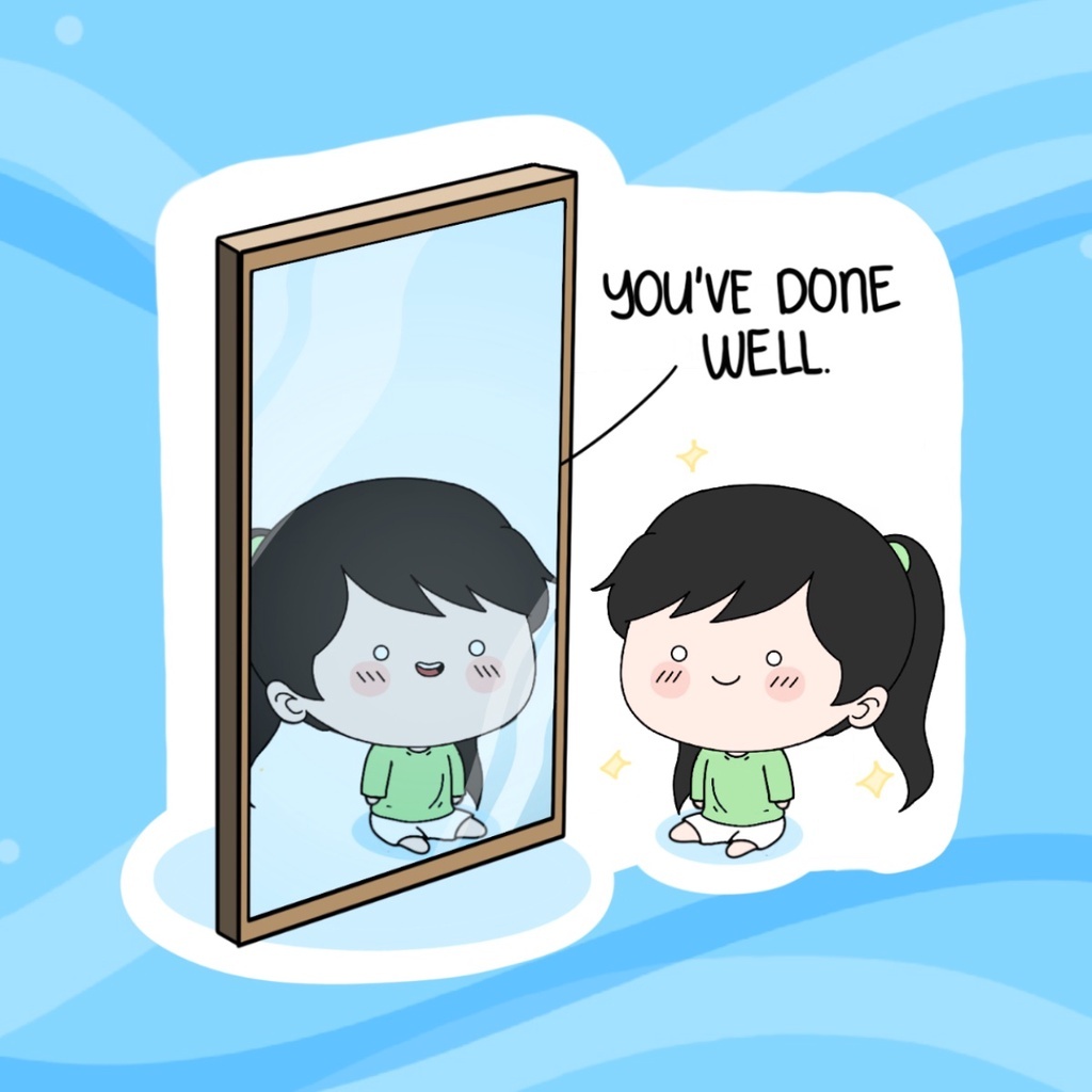 SSKAIT Girl Waterproof funny mood die cut sticker - You've done well ...