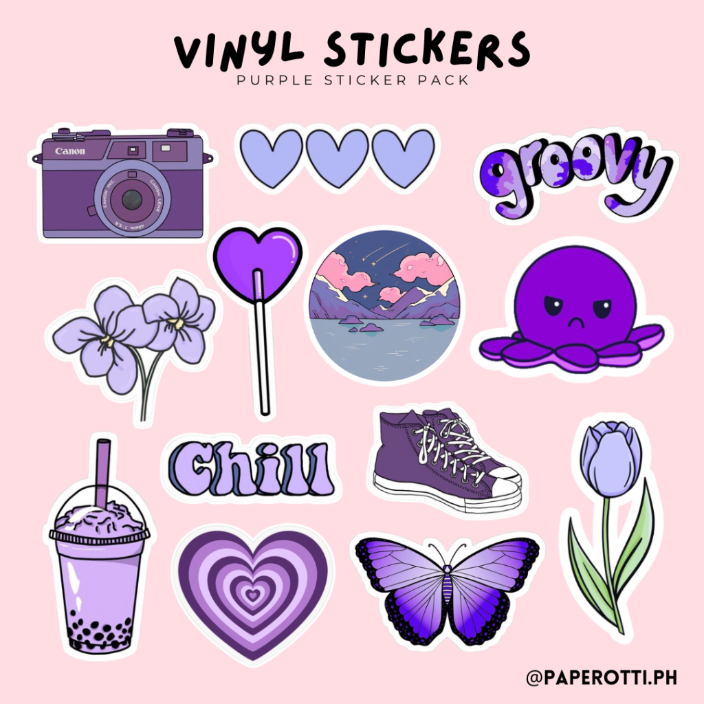 Purple Sticker Pack | Sold Per Pack | Waterproof Vinyl Sticker ...