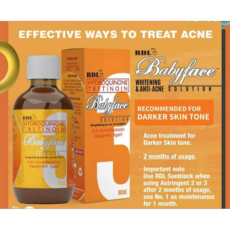 RDL BABYFACE SOLUTION Original 3/2/1 (30mL, 60mL) | Shopee Philippines