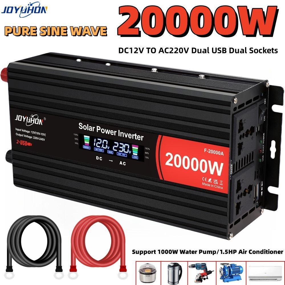 JOYUHON 20000W Pure Sine Wave Power Inverter 12V to 220V AC inverter ...