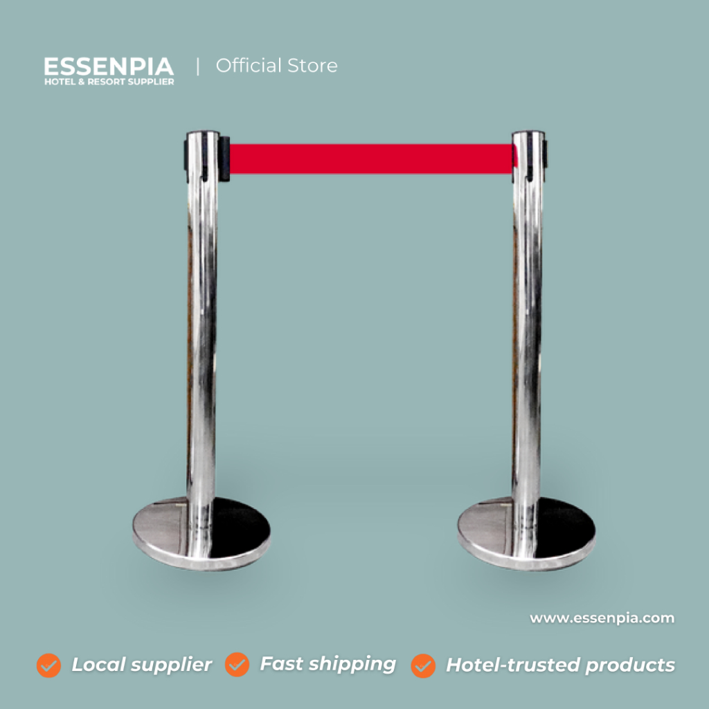 Hotel STANCHION POST WITH BELT - Stainless Crowd Barrier , Silver ...