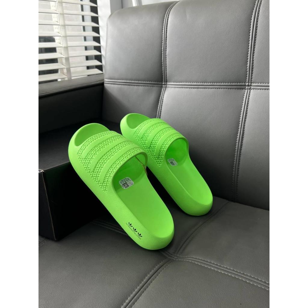 ORIGINAL ADILETTE AYOON SLIDE WOMEN SOLAR GREEN | FZ6411 | Shopee ...