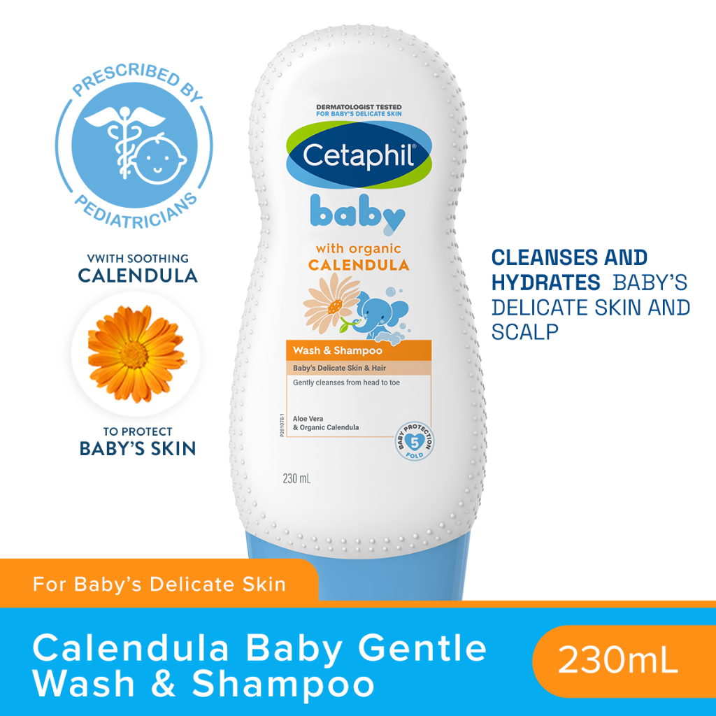 Cetaphil Baby Wash & Shampoo with Organic Calendula 230ml for Newborn ...