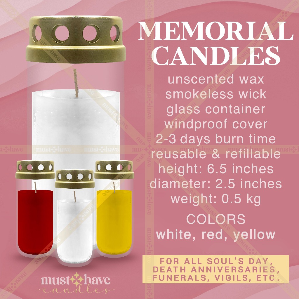 Memorial Candle Glass for Undas - PLAIN - smokeless windproof cover ...