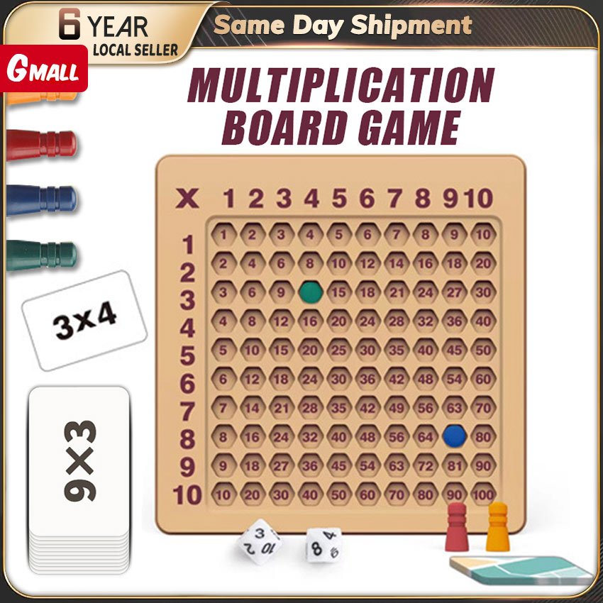 【Fast Delivery】 9X9 Multiplication Table Math Toy Wooden Montessori ...