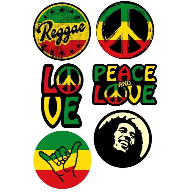 REGGAE BOB MARLEY PEACE VINYL STICKER WATERPROOF HIGH QUALITY ...