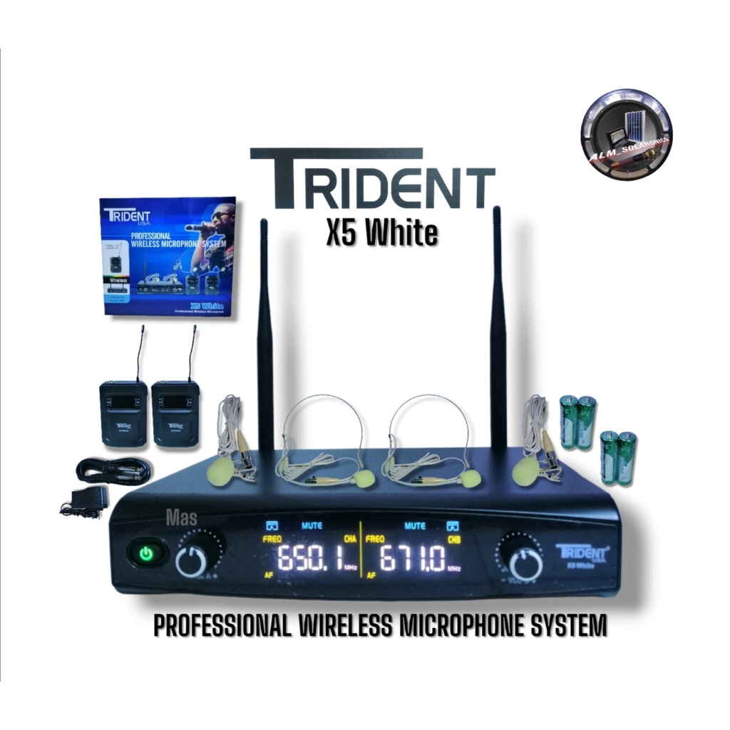 TRIDENT X5 WHITE WIRELESS LAPEL PROFESSIONAL WIRELESS MICROPHONE SYSTEM ...