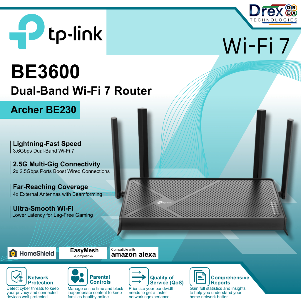 TP-LINK Archer BE230 BE3600 Dual-Band Wi-Fi 7 Router | Shopee Philippines