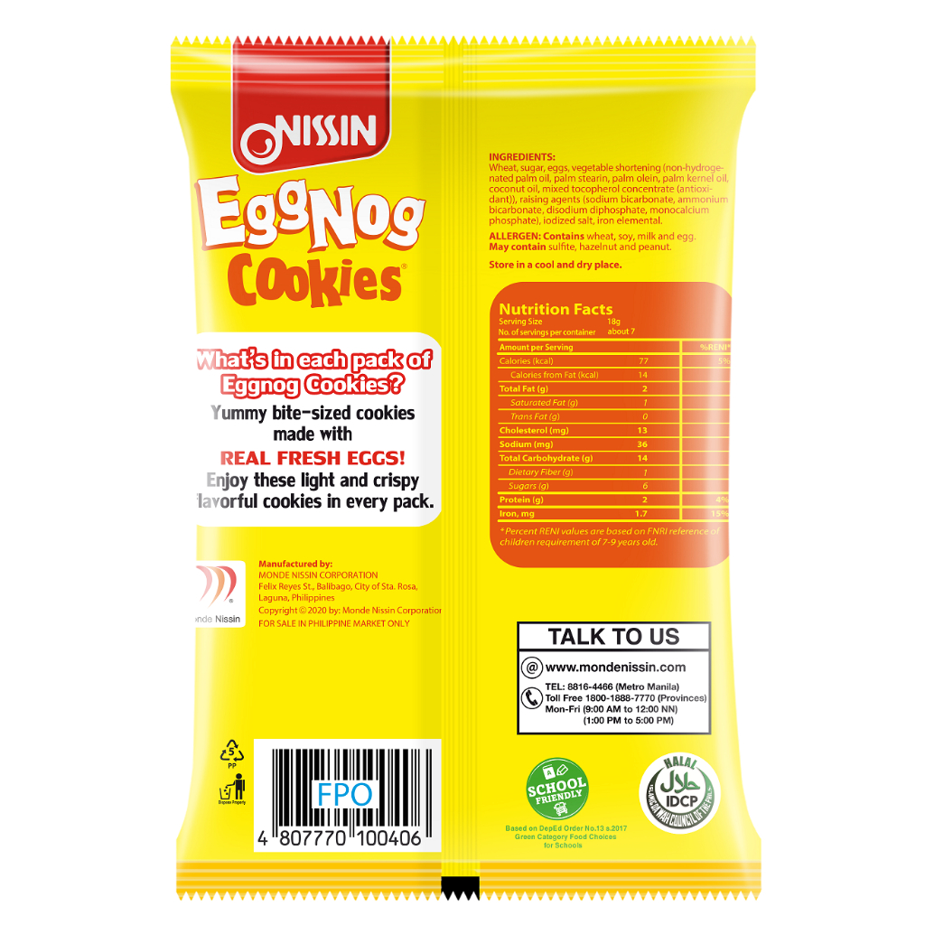 Nissin Eggnog Cookies Family Pack 130g | Shopee Philippines
