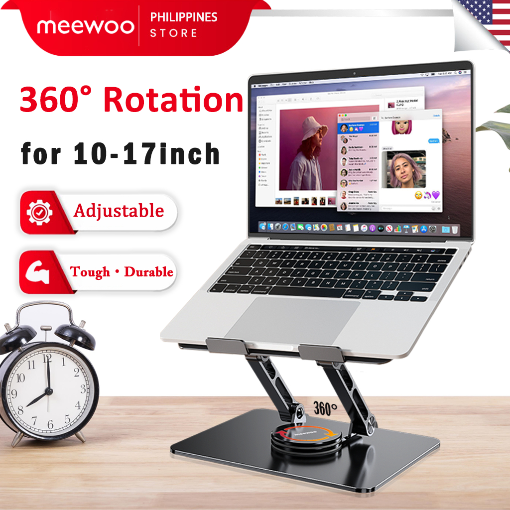 Meewoo Laptop Stand 360 Rotating Dual-axis Height Adjustable Aluminum ...