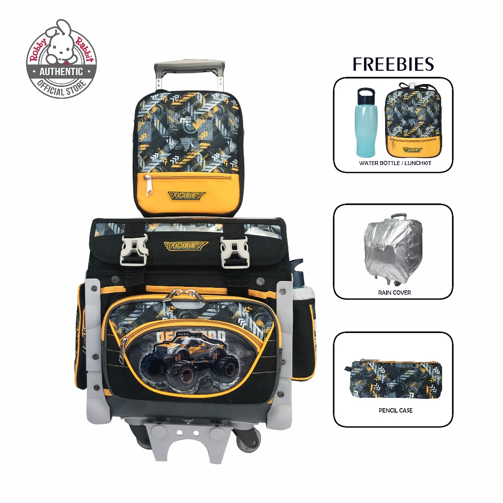 Robby Rabbit Off Road Small House-Type Trolley Bag (Yellow, Black ...