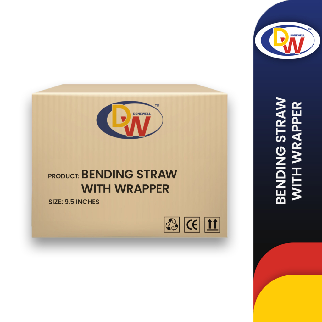 Donewell Disposable Bending Straw 9.5" With Wrapper Box | Shopee ...