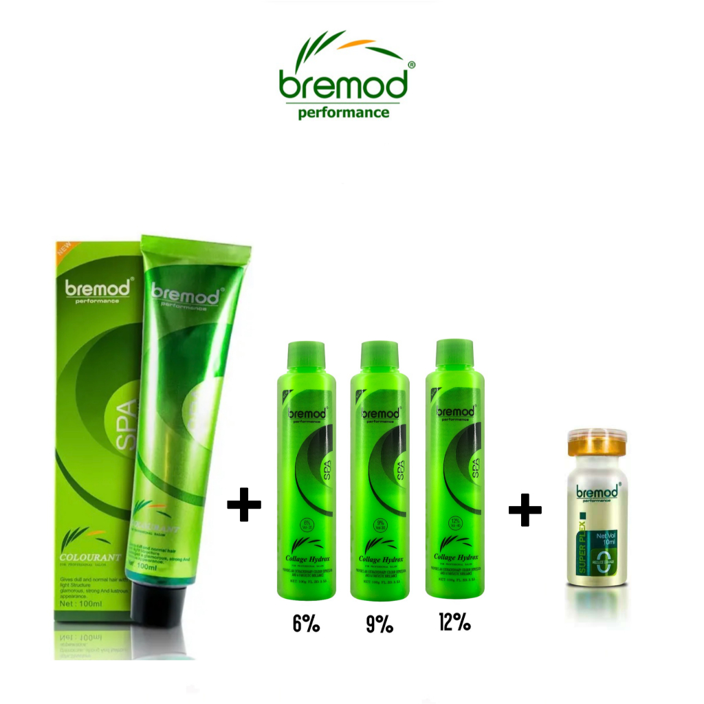 Bremod Hair Color Hair Dye Set With Oxidizer and Super Plex | Shopee ...