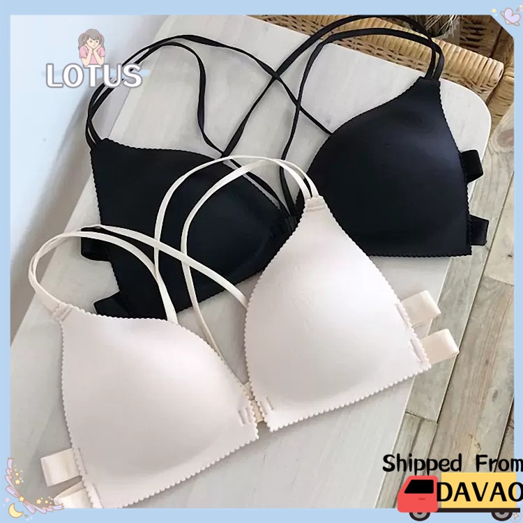 Lotus Seamless Bra Front Lock Buckle Padded Bra Korean Baby Dolls Push ...