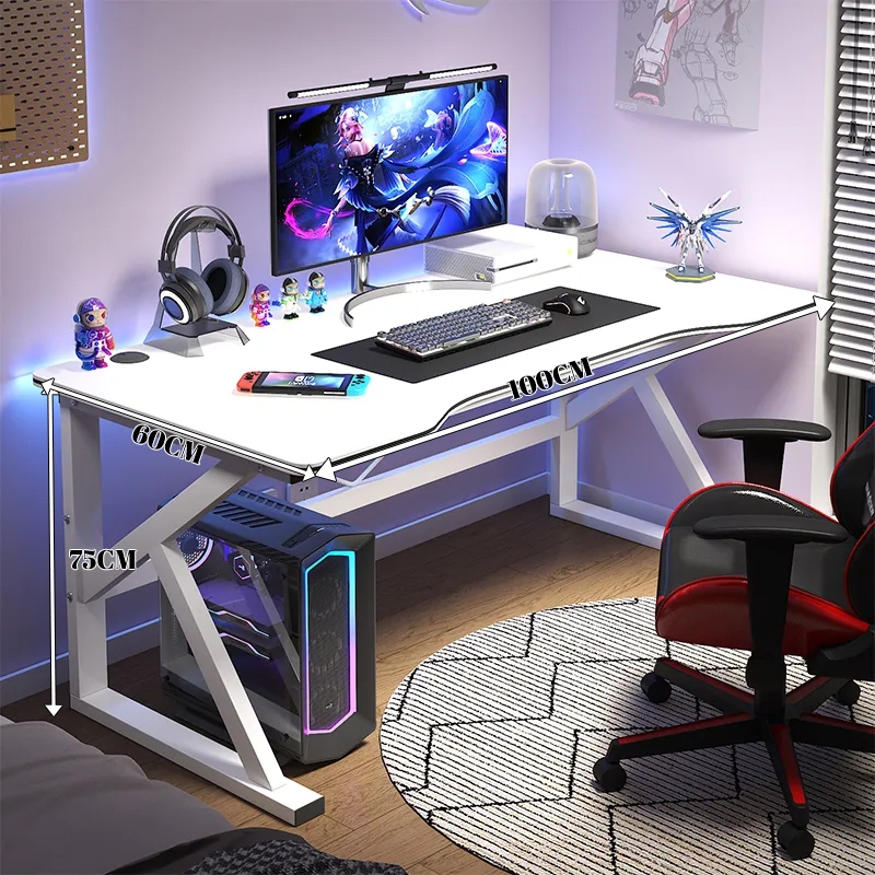 80-140CM Computer Table Gaming Table K-shaped Office Table Study Desk ...