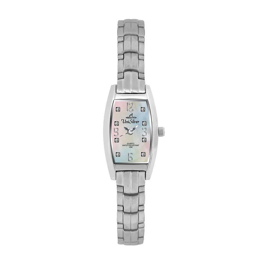 UniSilver TIME Women's Silver / Mother of Pearl Analog Stainless steel ...