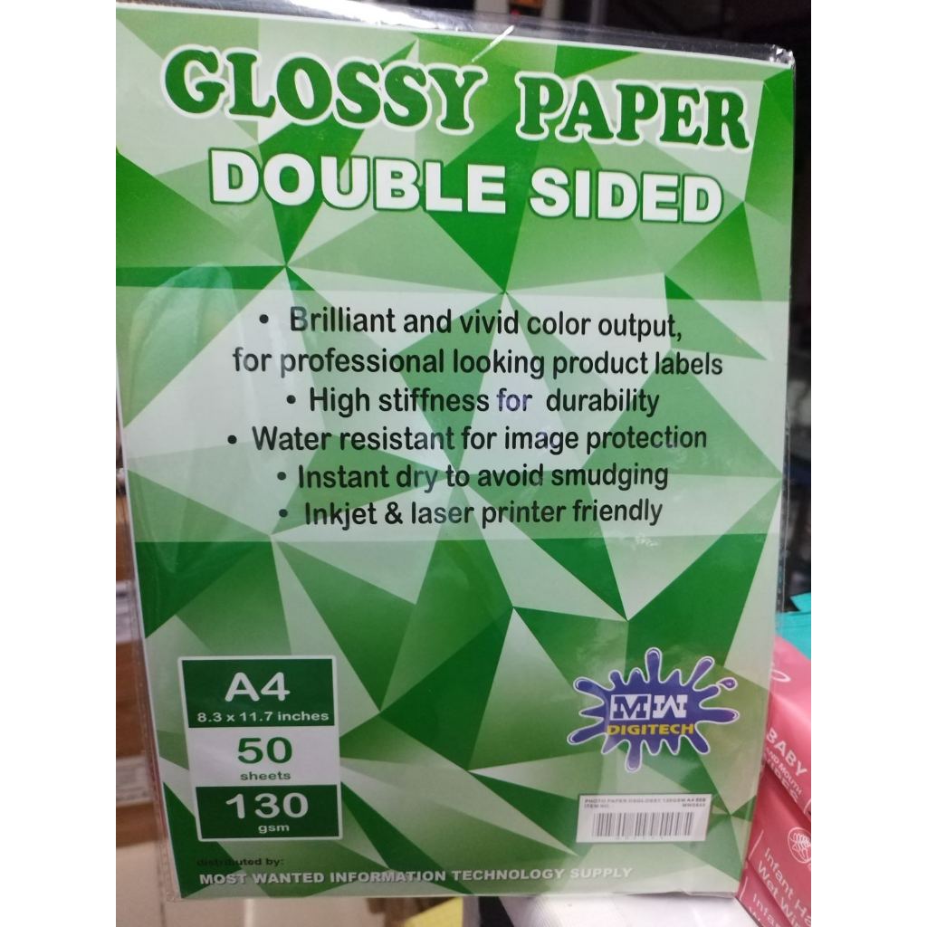 Back to Back Glossy, Double Sided Glossy Photo Paper, A4 Thin 130gsm ...
