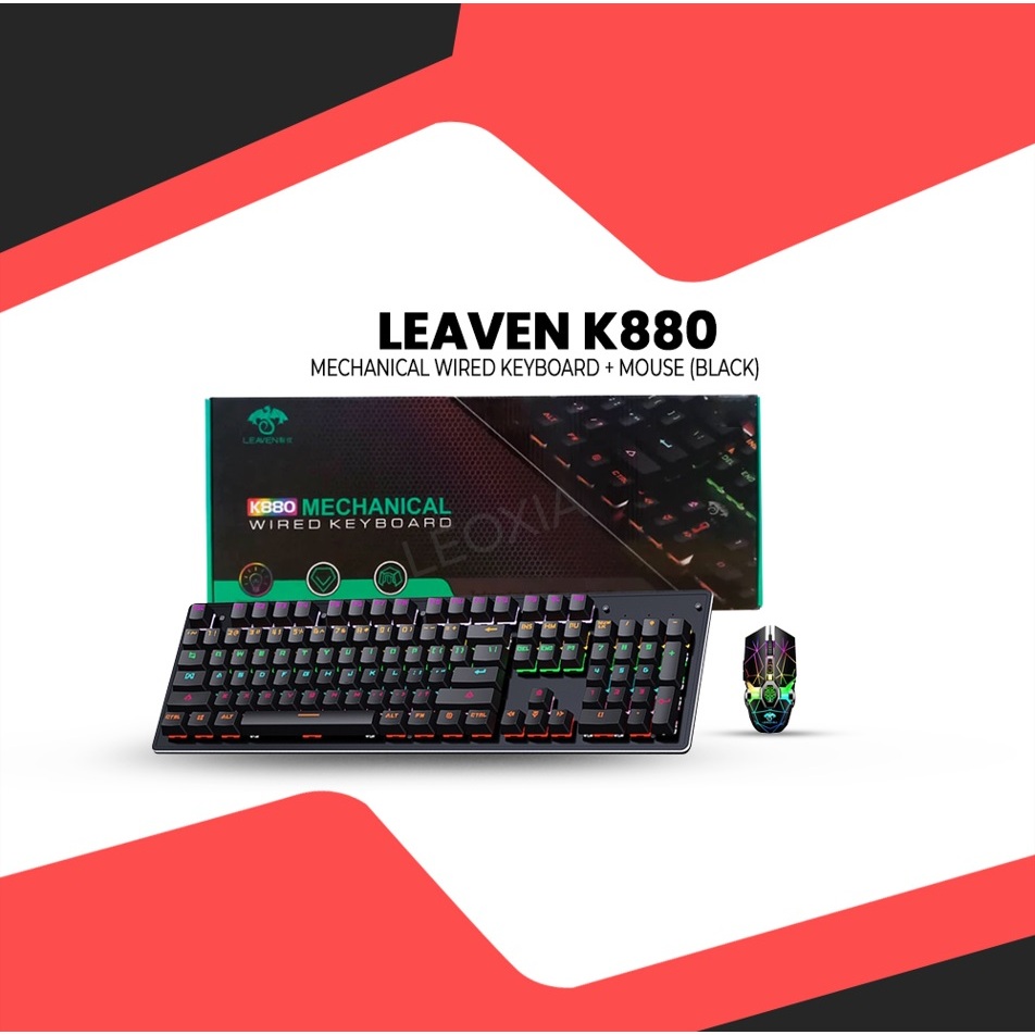 LEAVEN K880 MECHANICAL KEYBOARD AND MOUSE | Shopee Philippines