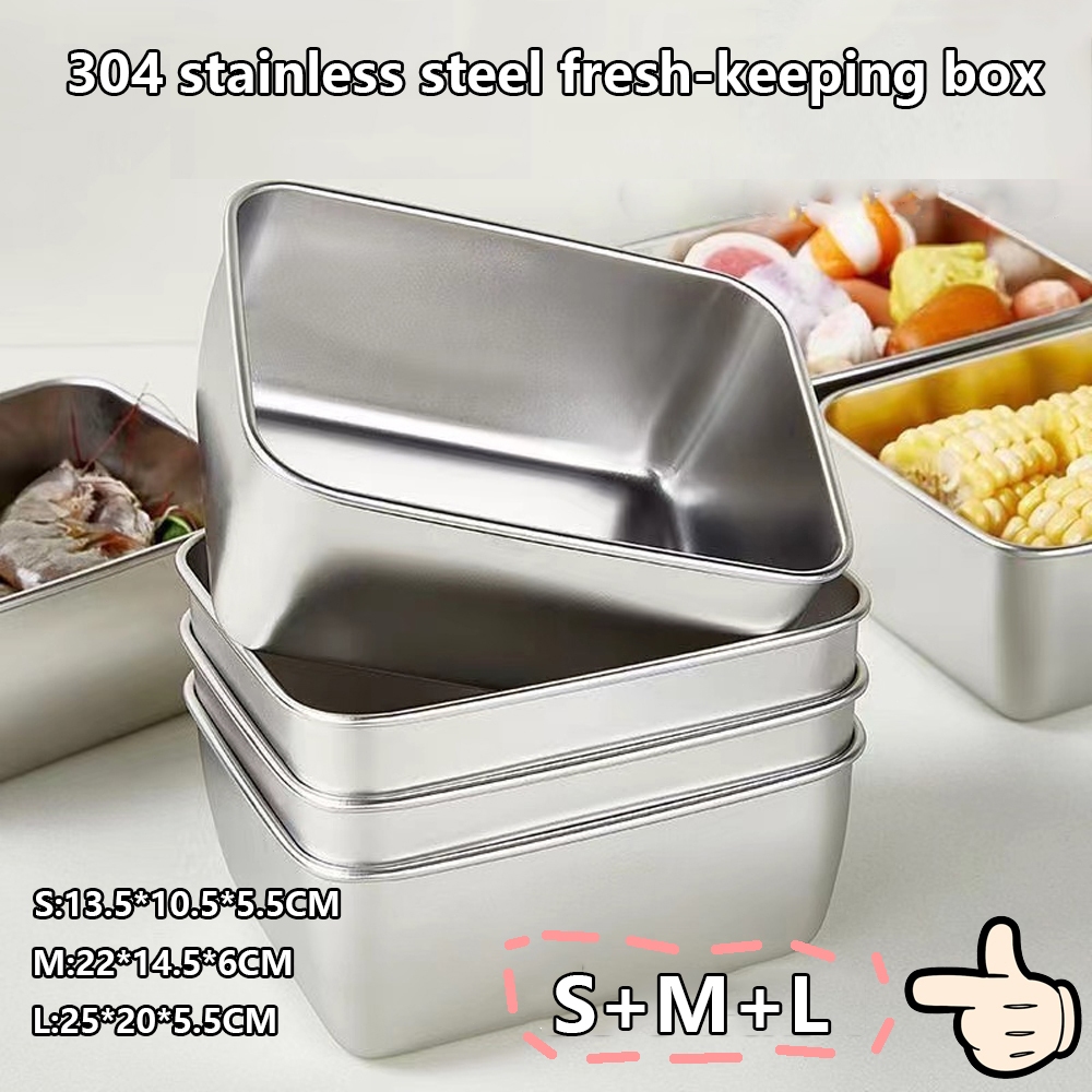 304 Stainless steel Fresh Keeping box with sealed lid Japanese Food ...